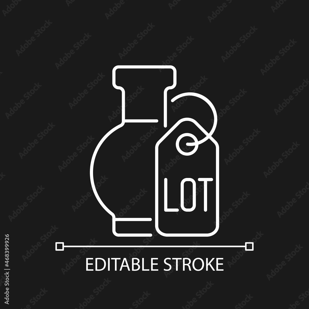 Lot linear icon for dark theme. Auction item. Bargaining prize ...