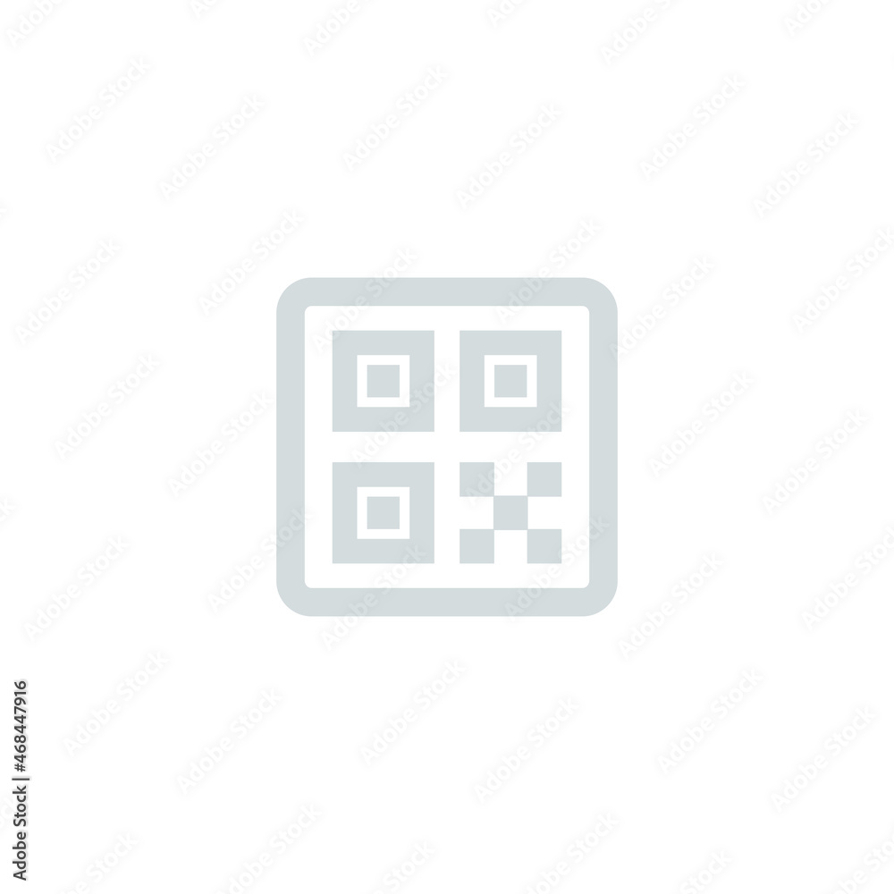 Translucent gray QR code icon. Minimalistic QR code image. Vector fully ...