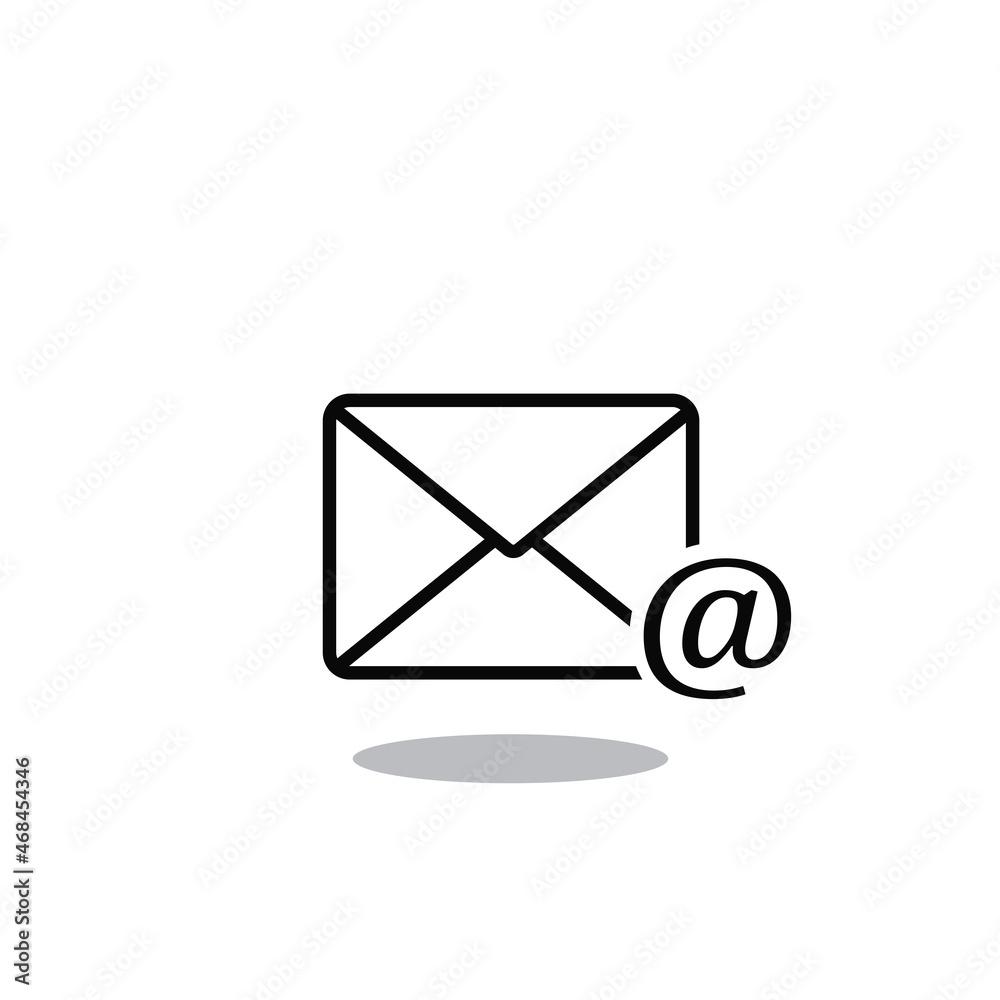 Mail icon vector isolated on white background. Trendy mail icon in flat ...