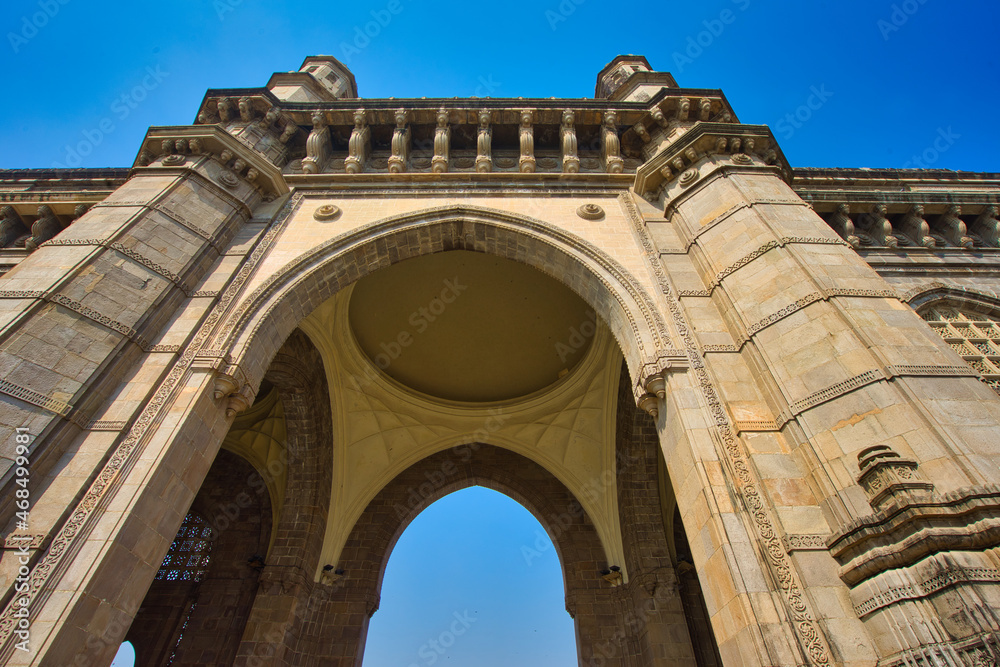The structure is a triumphal arch made of basalt. Famous tourist ...