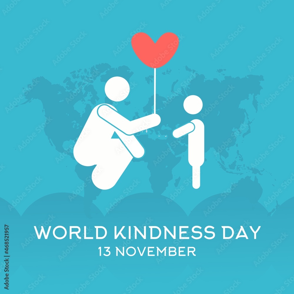 Vector Illustration. An adult gives a balloon heart-shaped to a child ...