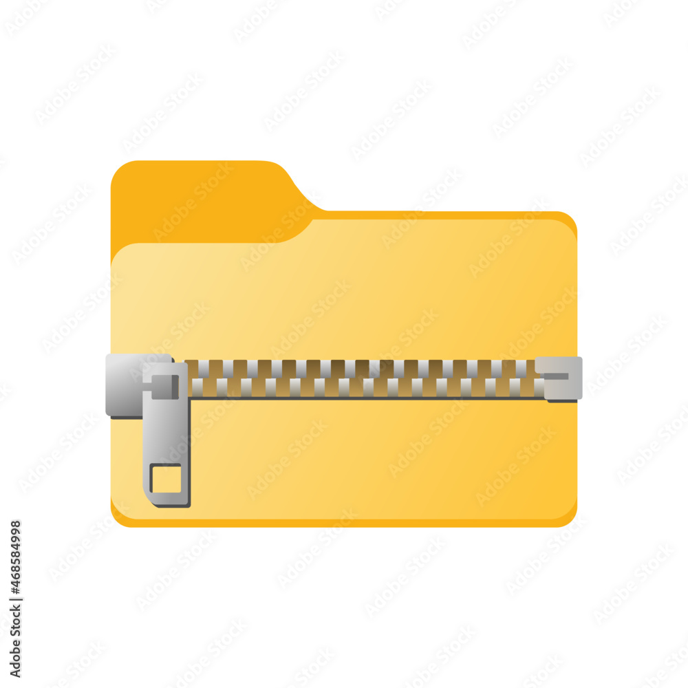 Zip folder icon. Compressed directory. Archive files. Desktop icons. My computer PC shortcut ...