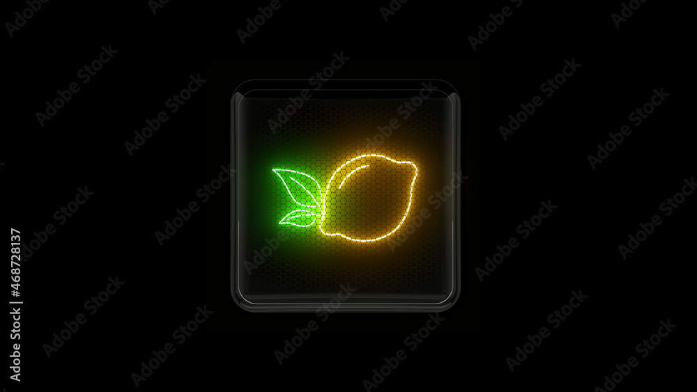 Lemon. Lemon symbol. Nixie tube indicator. Gas discharge indicators and ...