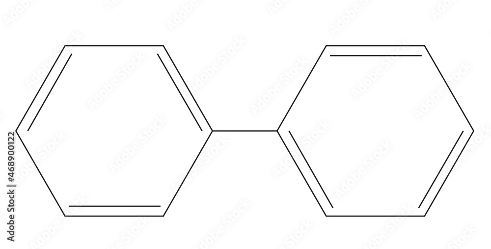 Chemical structure formula of biphenyl Stock Vector | Adobe Stock