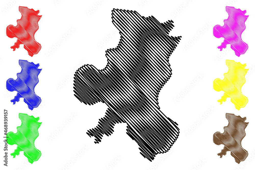 Bajali district (Assam State, Republic of India) map vector ...