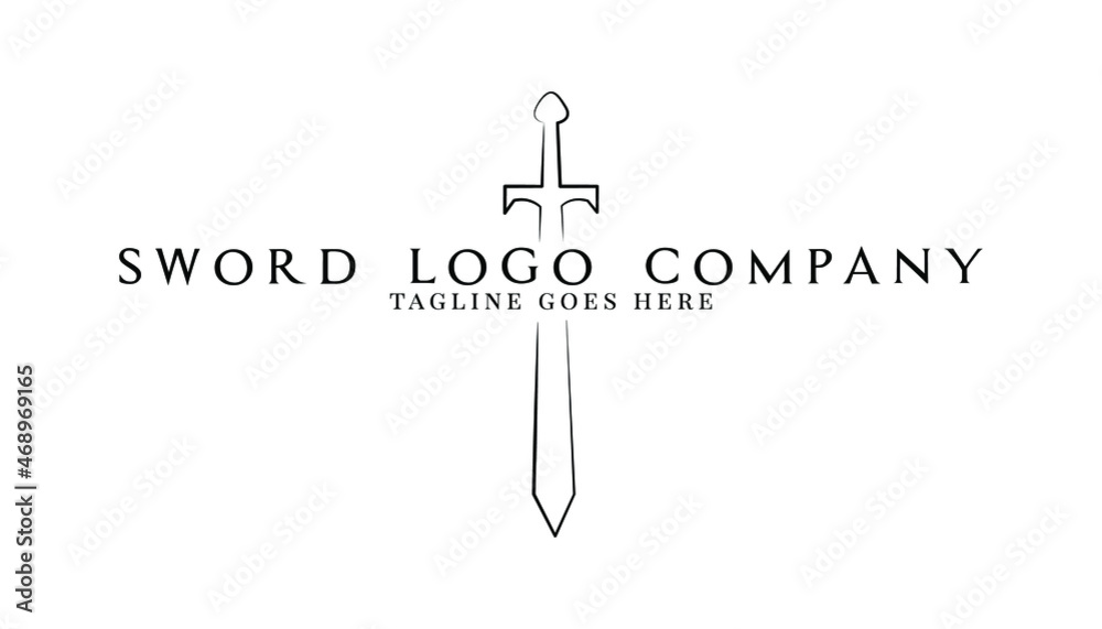 Sword logo design inspiration. Modern and simple sword weapon logo ...