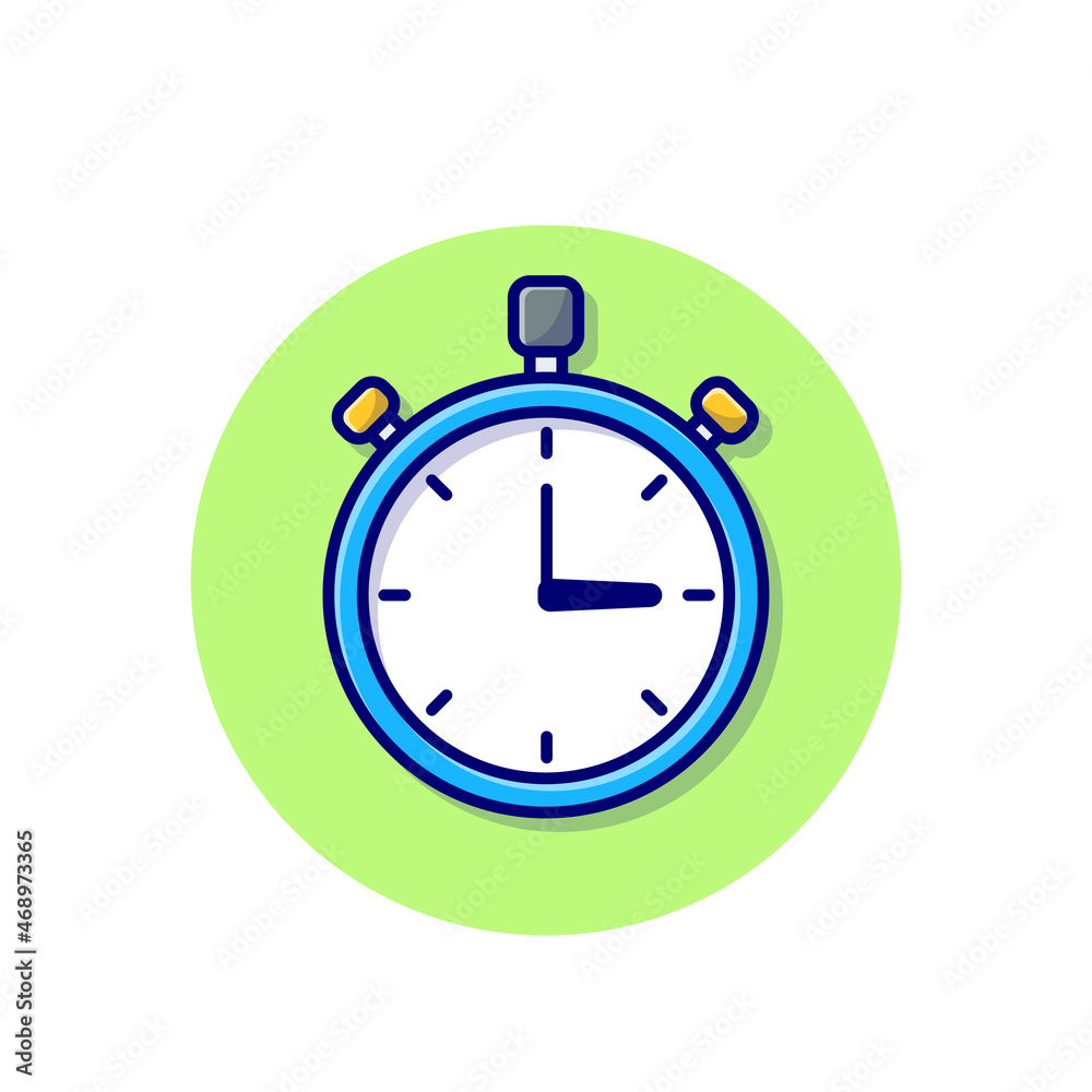 Stopwatch Timer Cartoon Vector Icon Illustration. Sport Object Icon ...