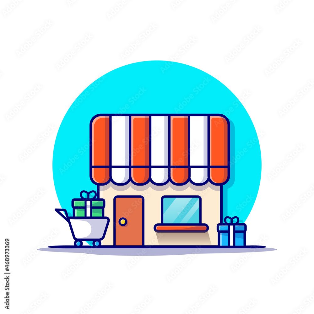 Shop Building Cartoon Vector Icon Illustration. Building Business Icon Concept Isolated Premium ...