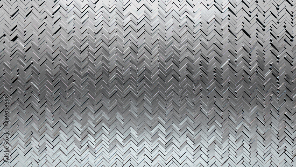 Polished, Silver Wall background with tiles. Luxurious, tile Wallpaper ...