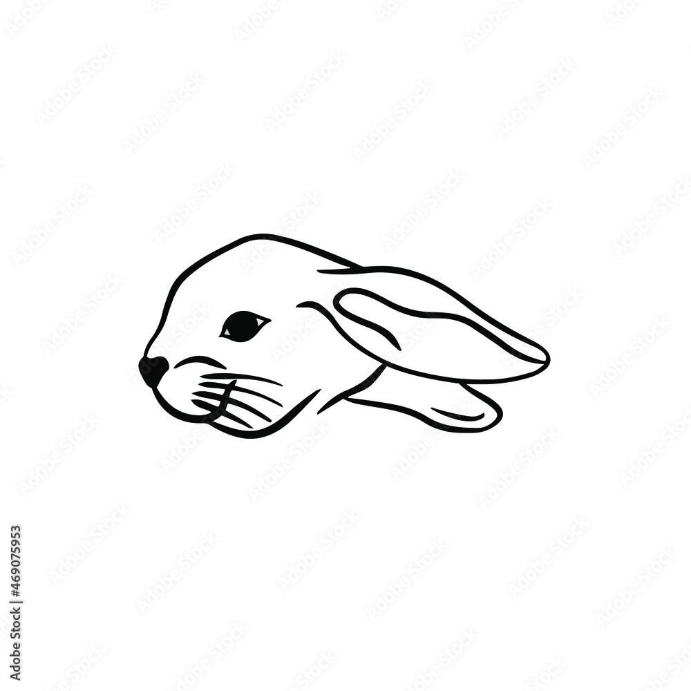 Rabbit Symbol Logo. Tattoo Design. Stencil Vector Illustration Stock ...
