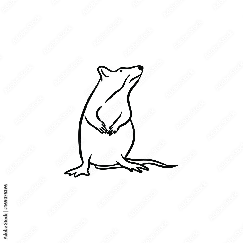 Rat Symbol Logo. Stencil Vector Illustration Stock Vector | Adobe Stock