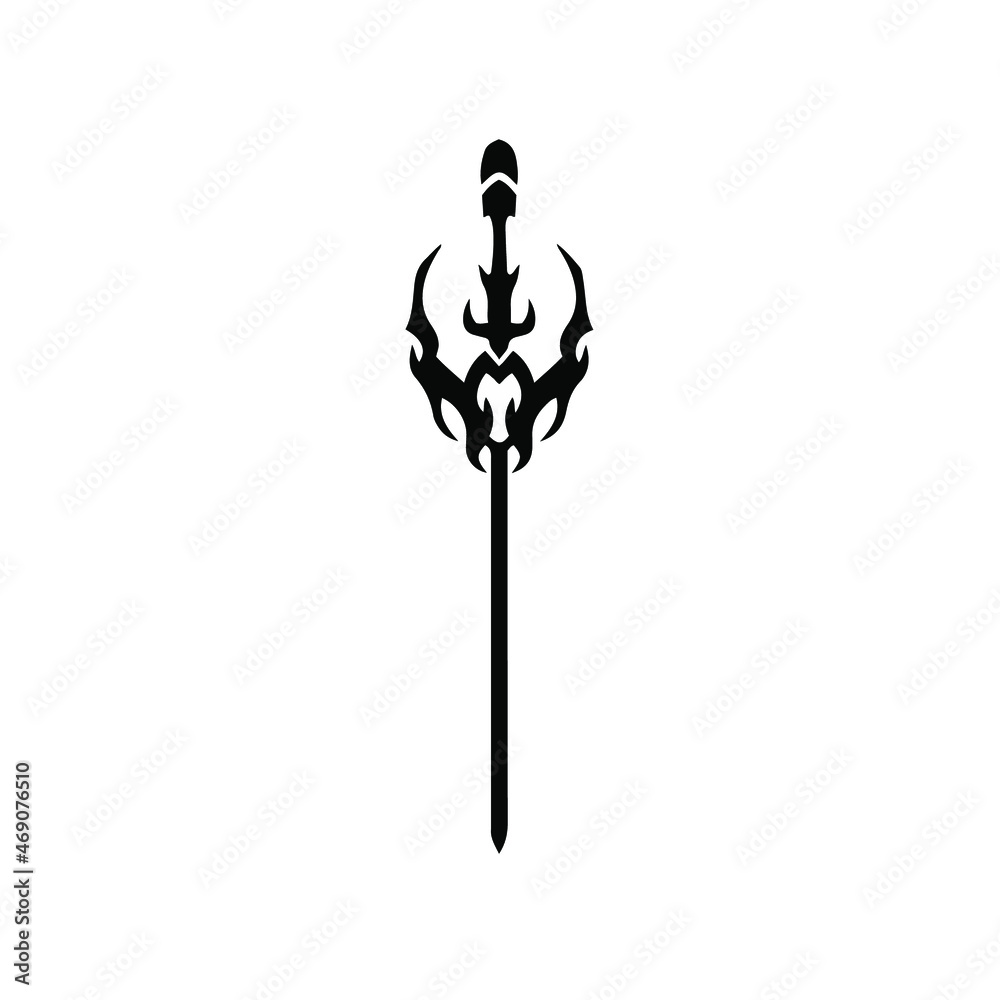 Sword Symbol Logo. Tattoo Design. Stencil Vector Illustration Stock ...
