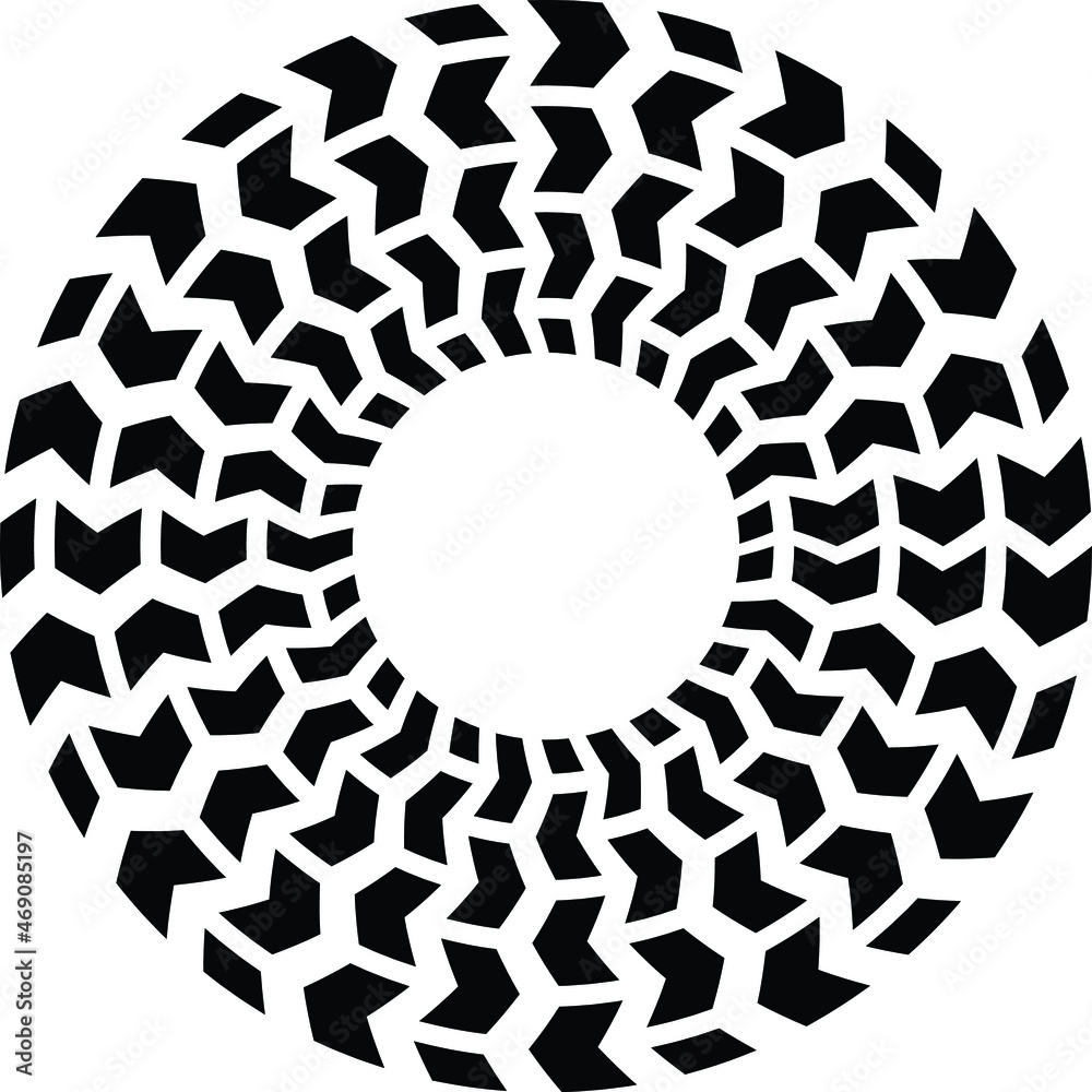 Vektor Tire tracks texture circle Car, motorcycle and bicycle mark ...