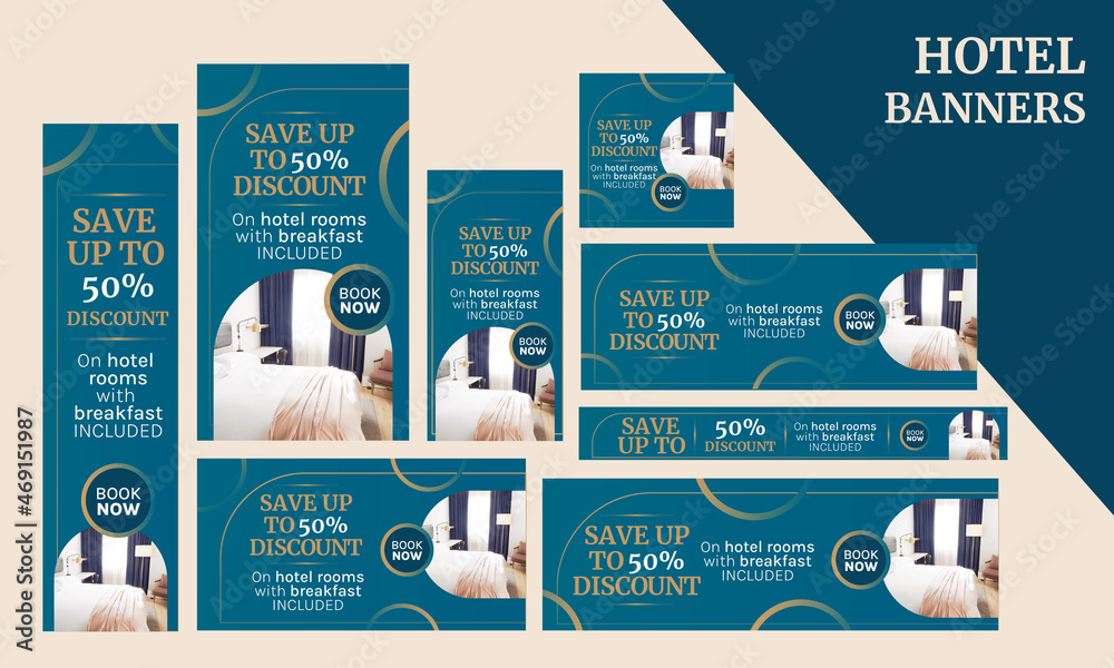 Hotel Room & Resort Web Banners, Hostel Google Ads & Motel Social Media ...