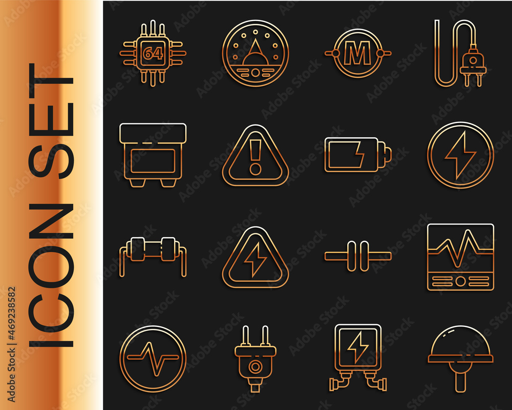 Set line Light emitting diode, Lightning bolt, circuit scheme ...