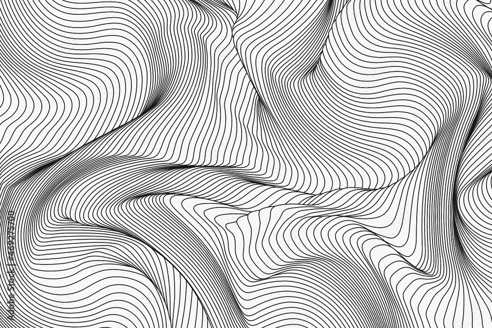 Abstract wavy line background parametric surface Stock Vector | Adobe Stock