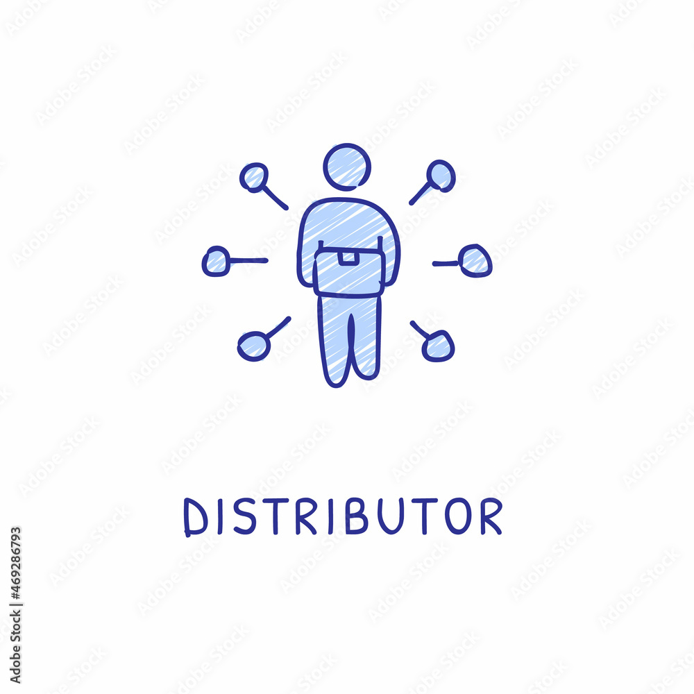 DISTRIBUTOR icon in vector. Logotype - Doodle Stock Vector | Adobe Stock