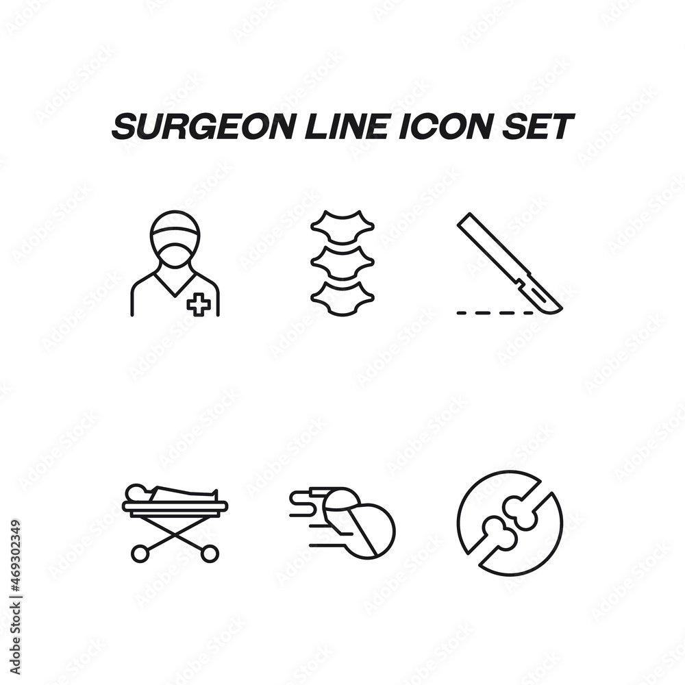 Industry concept. Collection of modern high quality surgeon line icons ...