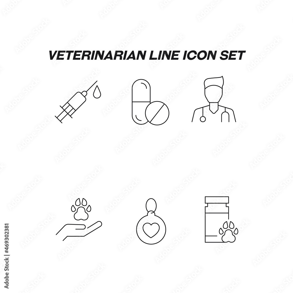 Industry concept. Collection of modern high quality veterinarian line ...