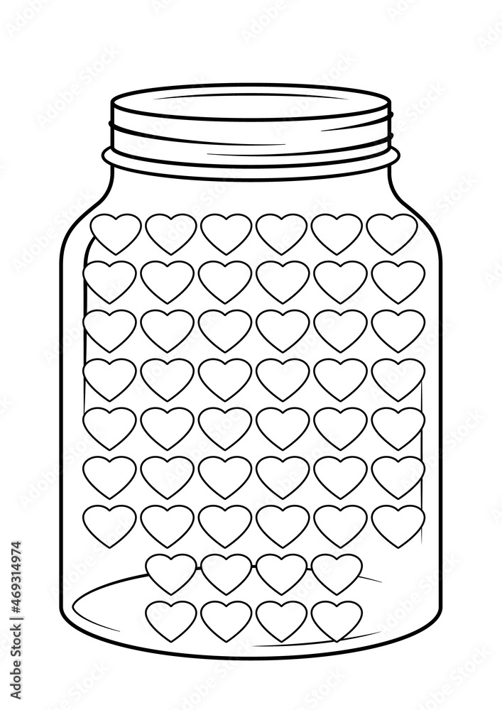 Jar Tracker line template. Clipart image Stock Vector | Adobe Stock