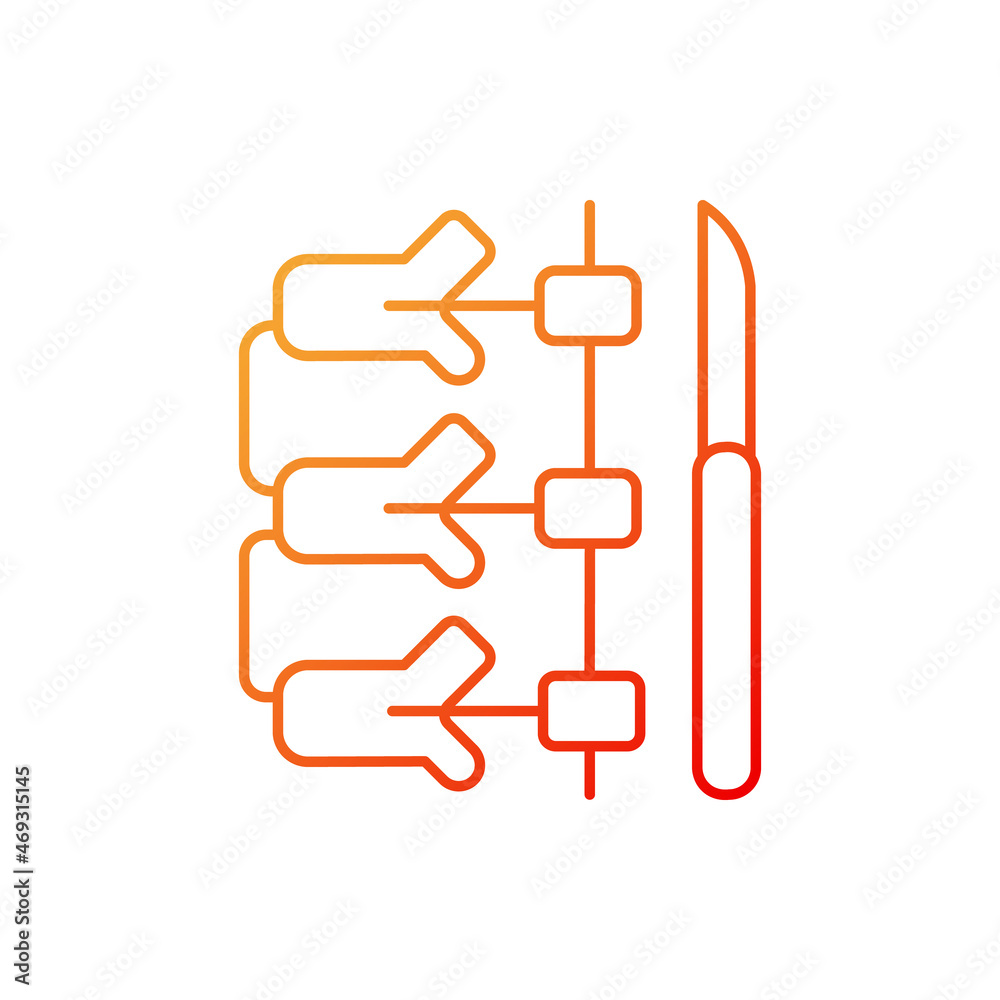 Stock-Vektorgrafik „Spinal fusion gradient linear vector icon. Spine ...