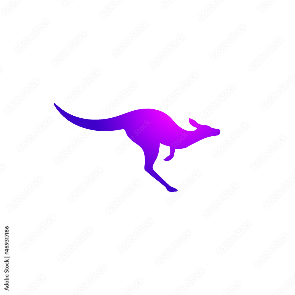 Kangaroo logo clip art purple magenta color Stock Vector | Adobe Stock