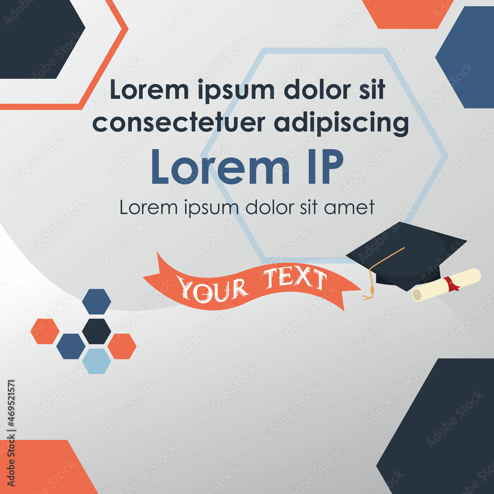 Graduation background with graduation caps and shapes, modern colors ...