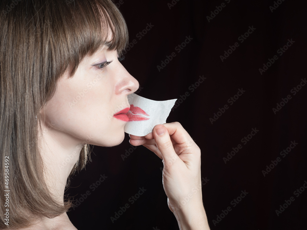 Decision start talking concept. Violation of women rights. Woman taking ...