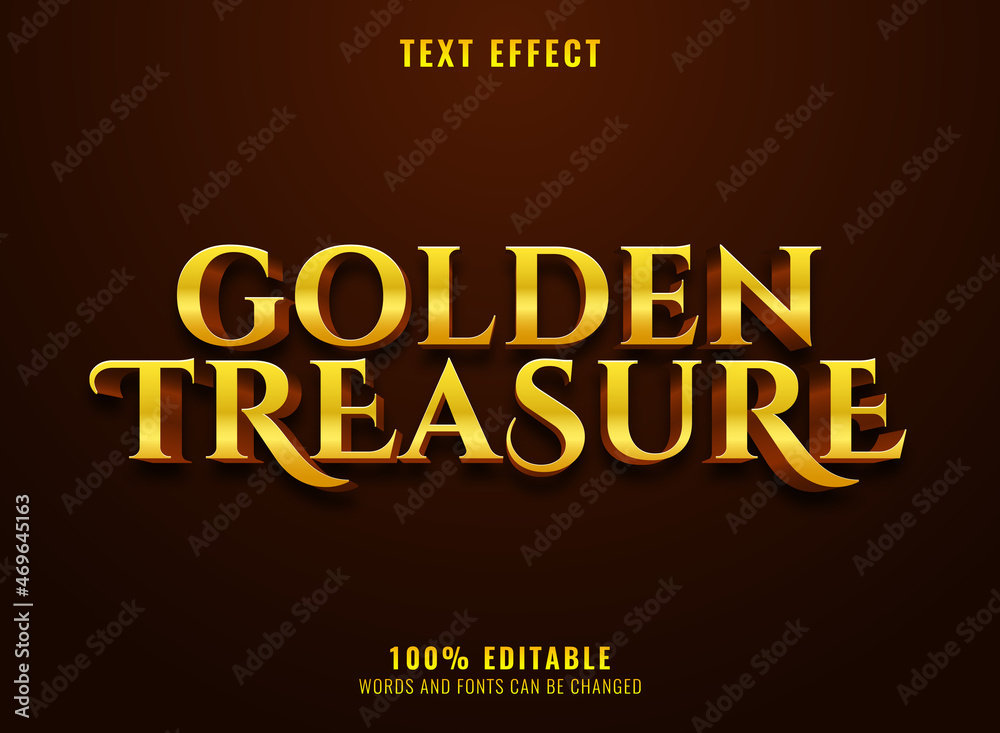 fantasy luxury golden treasure text effect Stock Vector | Adobe Stock