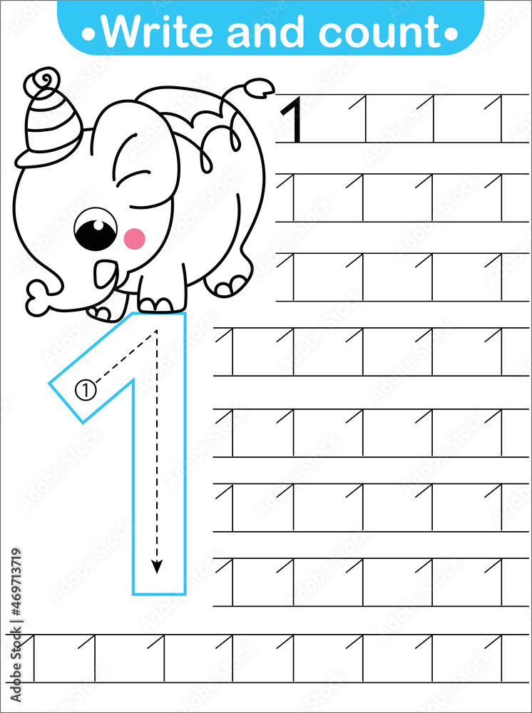 Preschool Fine Motor Worksheet - Dotted Lines. Learn to write. Trace ...