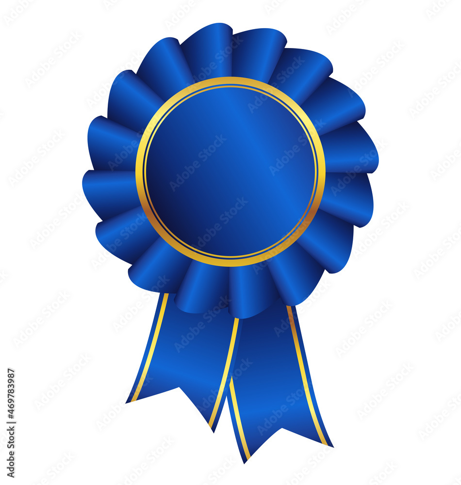 beautiful blue ribbon award with gold accents Stock Vector | Adobe Stock