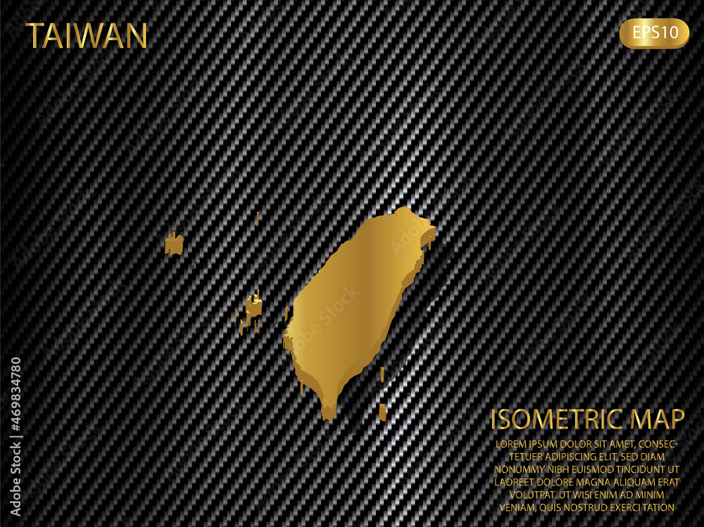 isometric map gold of Taiwan on carbon kevlar texture pattern tech ...