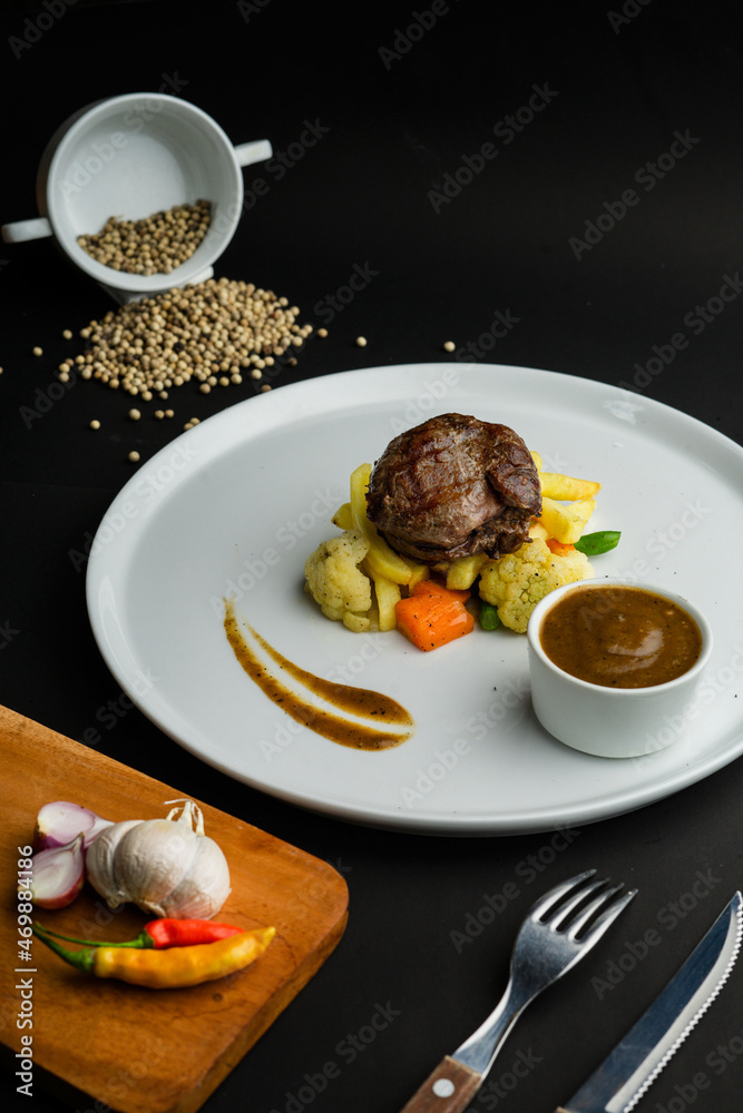 Ausy Beef wagyu steak with mash potatoes Stock Photo | Adobe Stock