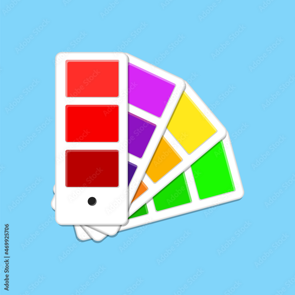 Pantone colour chart vector flat icon. Color palette swatch ...