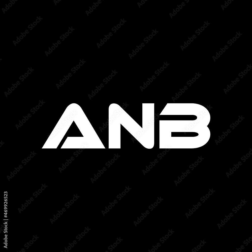 Stock-Vektorgrafik „ANB letter logo design with black background in ...