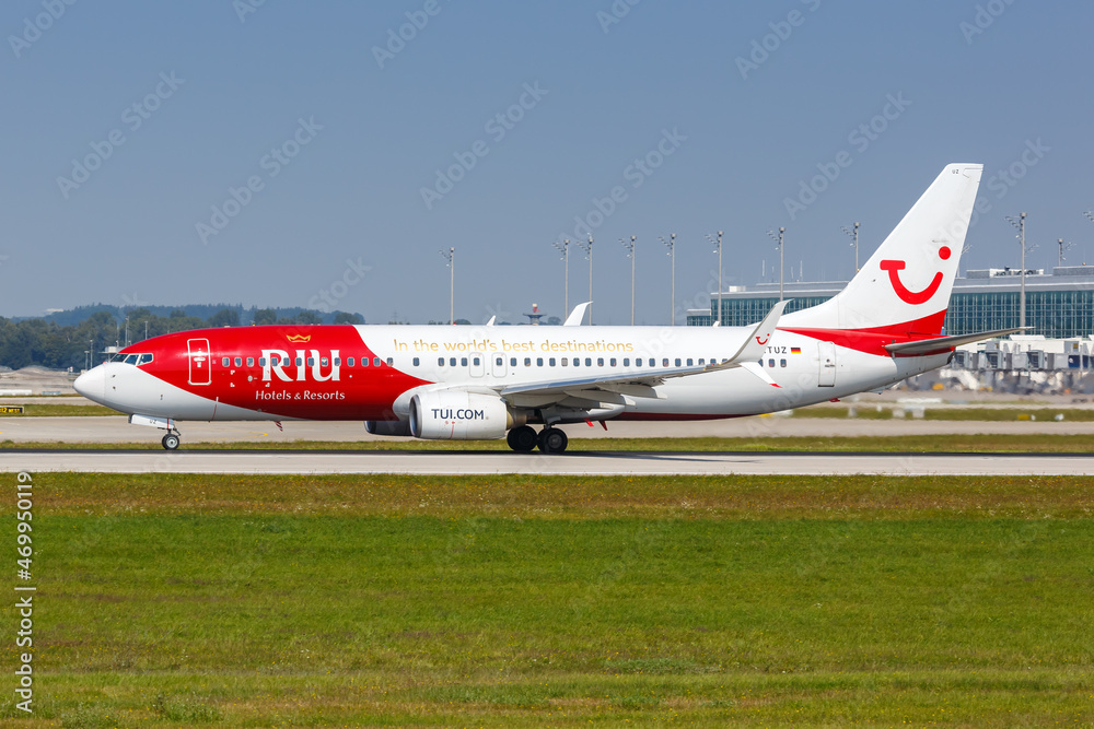 TUI Boeing 737-800 airplane Munich airport in Germany RIU Hotels ...