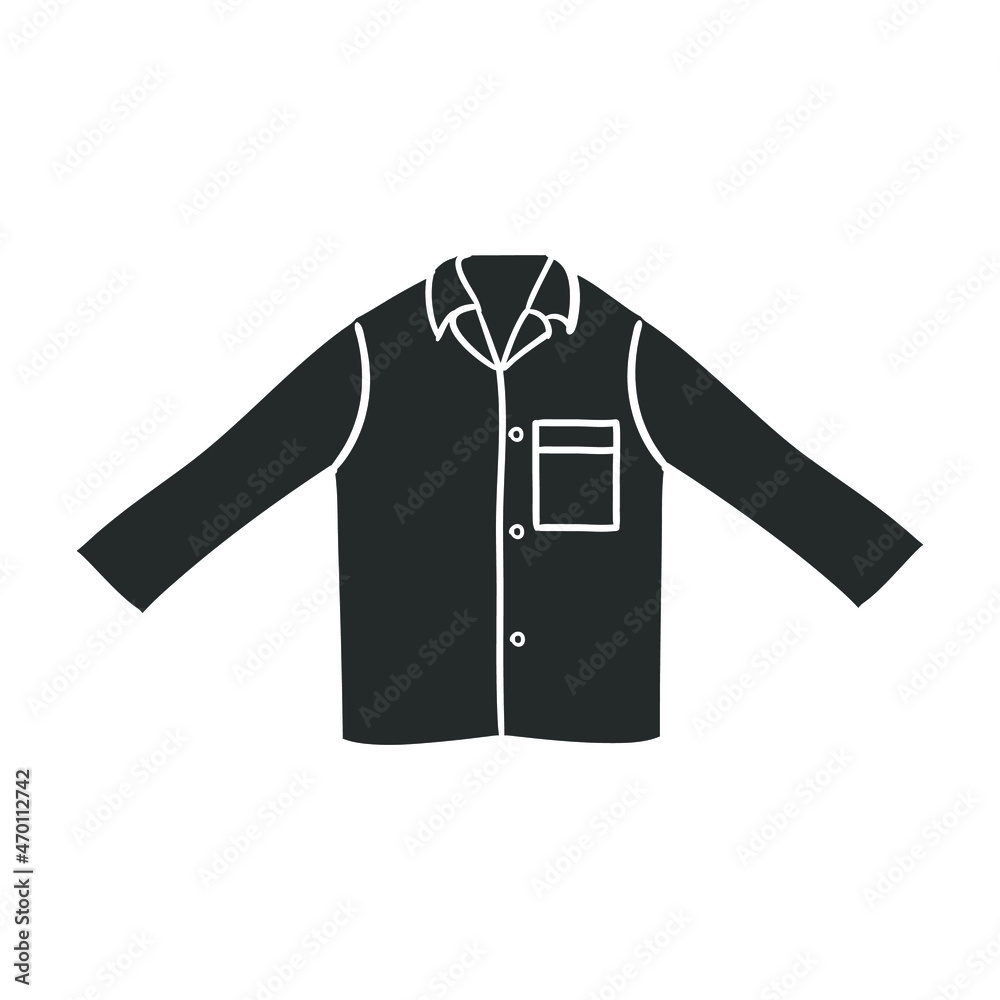 Pajama Icon Silhouette Illustration. Bed Clothes Vector Graphic ...