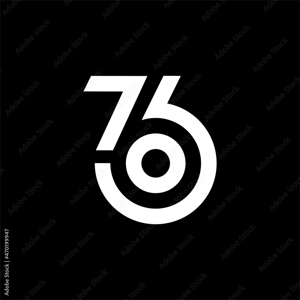 number 76, 6 logo designs Vector Image Stock Vector | Adobe Stock