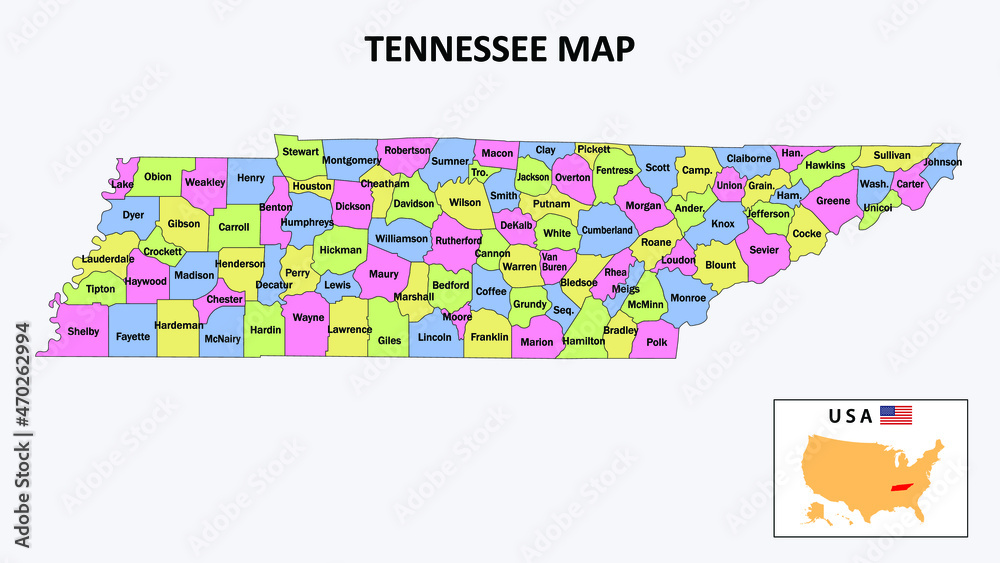 Tennessee Map. District map of Tennessee in District map of Tennessee ...