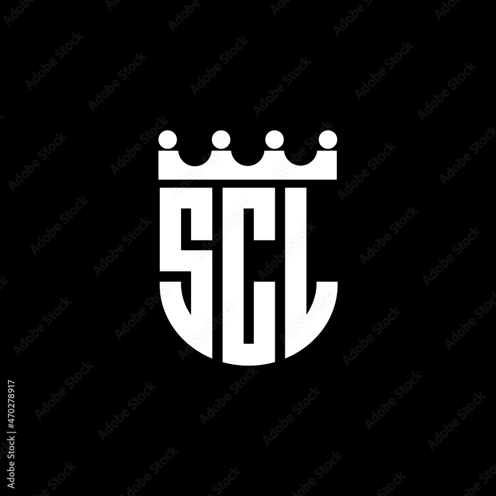 SCL letter logo design with black background in illustrator, vector ...