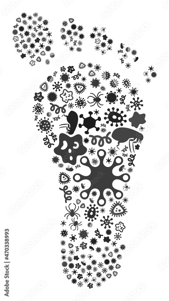 Vector infection human footprint icon composition of contagious ...
