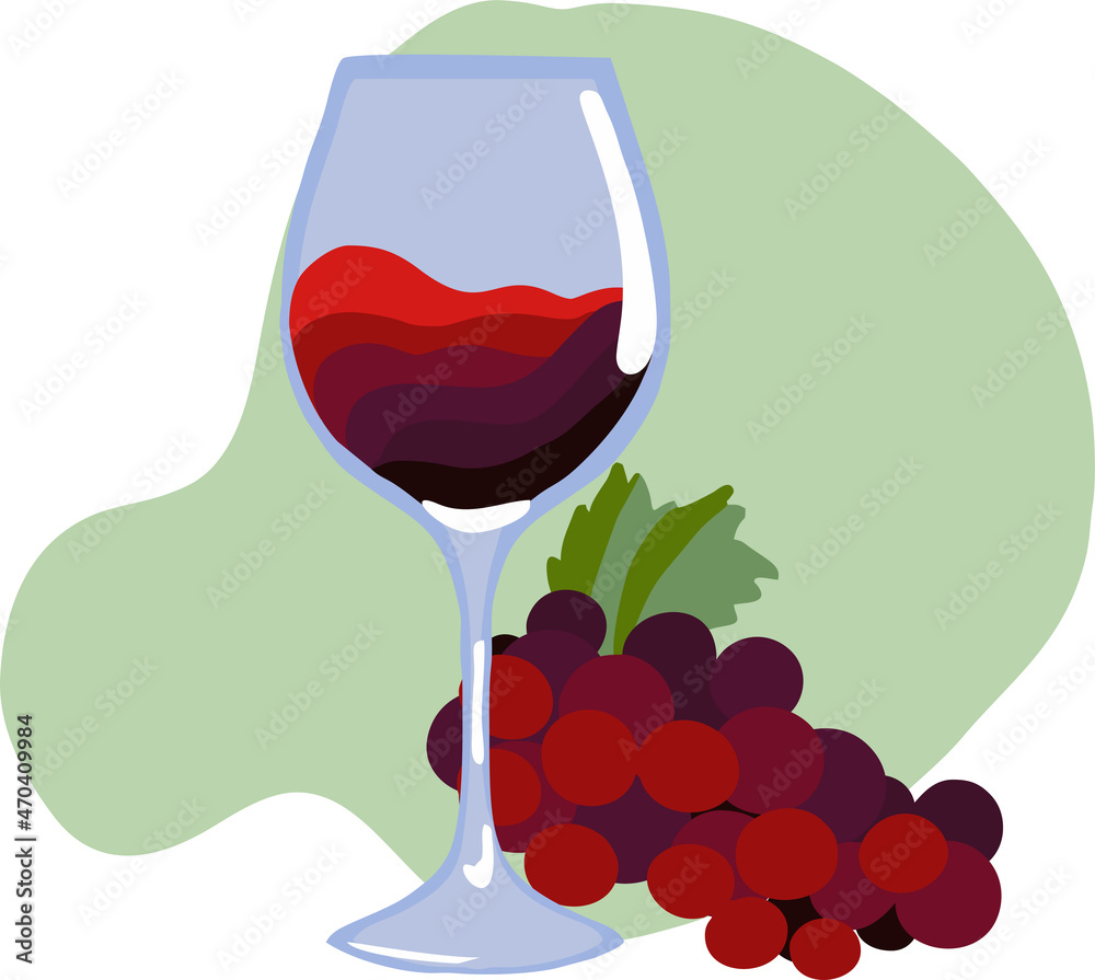 vector illustration of red wine in a glass. Vector illustration Stock ...