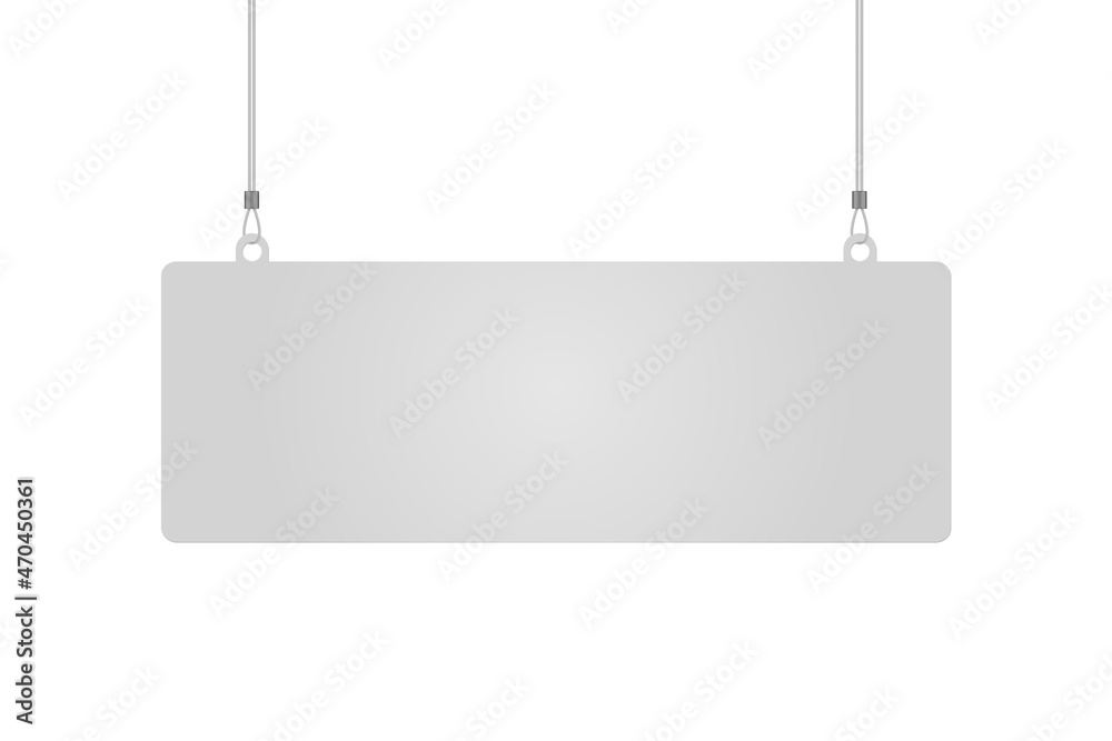 Rectangular dangler hanging from ceiling realistic mockup. Mock up of ...