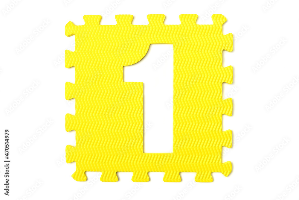 Jigsaw foam puzzle game with math numbers for kids Stock Photo | Adobe ...