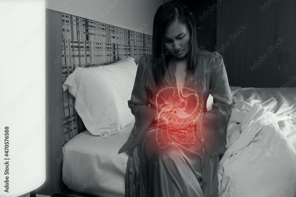 Illustration of internal organs is on the woman's body. Business Woman ...