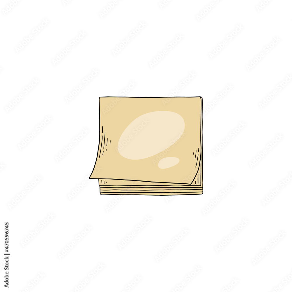 Sticky note memo adhesive paper, vector hand drawn cartoon doodle. Post ...