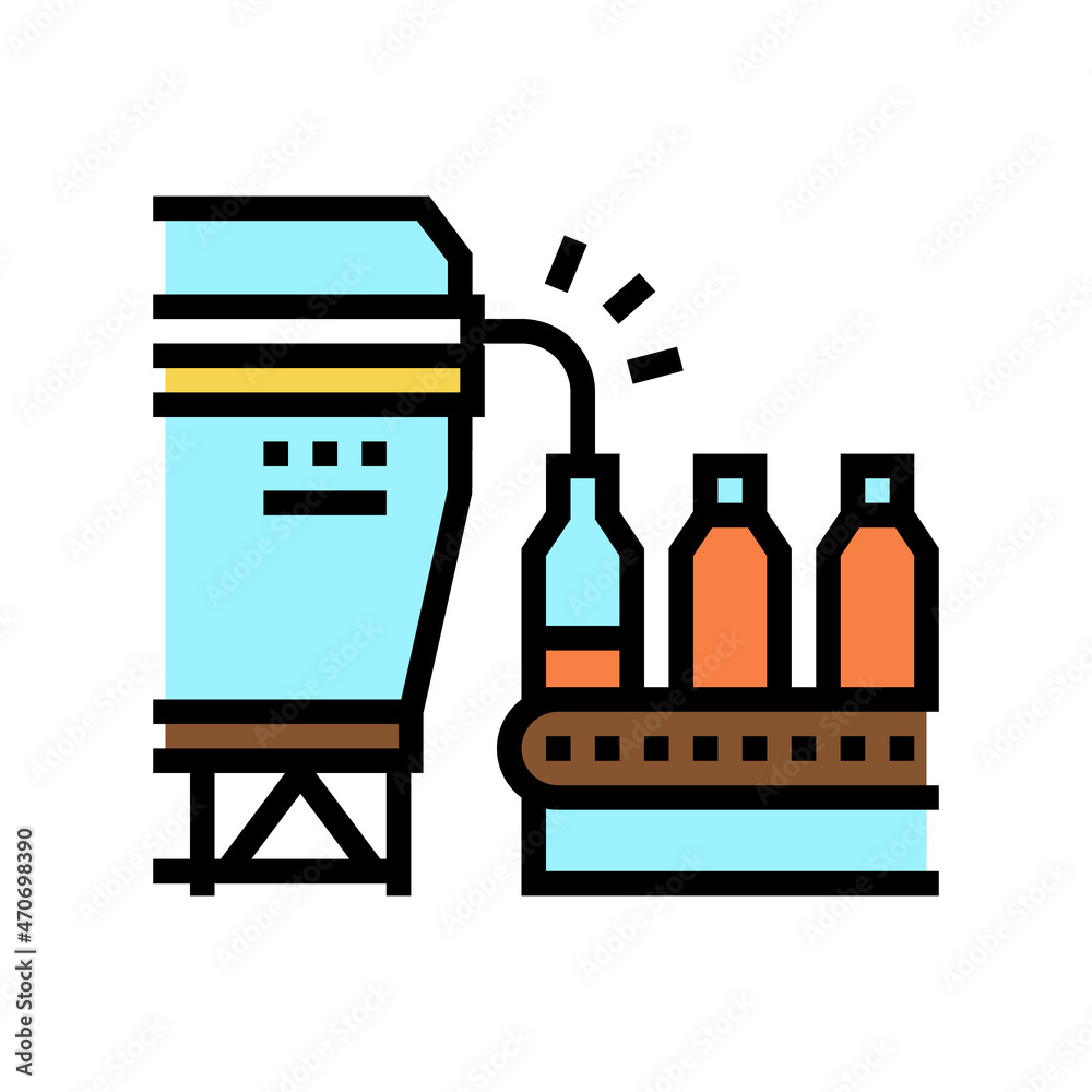 bottling maple syrup conveyor color icon vector. bottling maple syrup ...