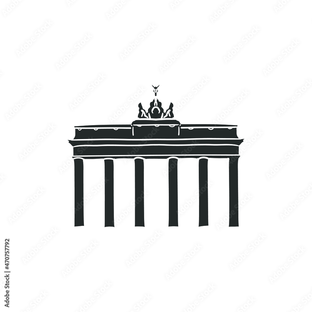 Vector de Stock Brandenburg Gate Icon Silhouette Illustration. Berlin ...