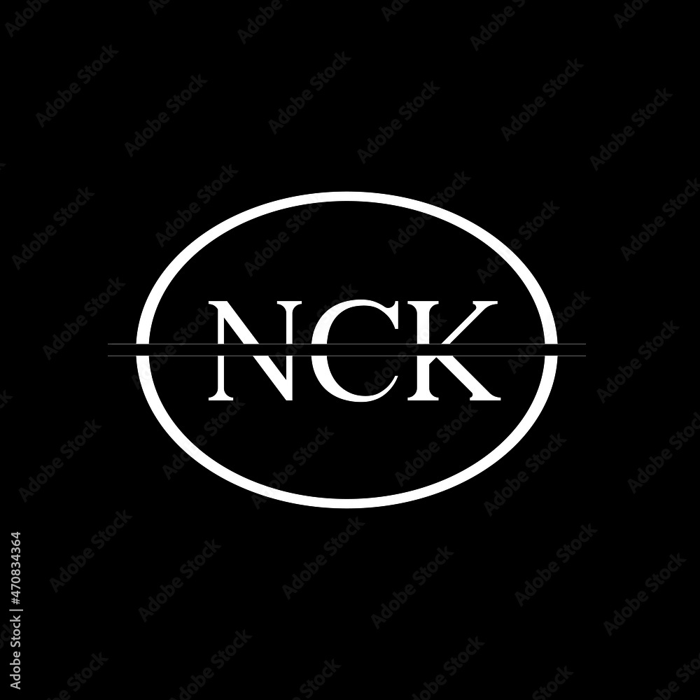 NCK letter logo design with black background in illustrator, vector ...
