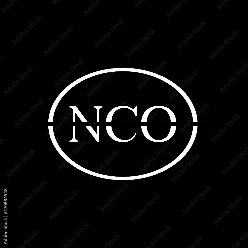 NCO letter logo design with black background in illustrator, vector ...